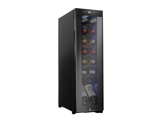 Ivation Freestanding Wine Refrigerator  14 Bottle Wine Cooler - Black