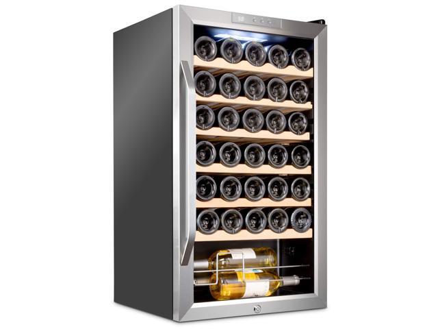 Ivation 34 Bottle Compressor Wine Cooler Refrigerator w/Lock Large Freestanding Wine Cellar For Red  White  Champagne or Sparkling Wine 41f-64f...