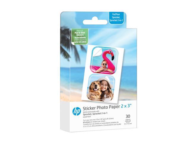HP Sprocket 2x3 Premium Zink Pre-Cut Sticker Photo Paper  30 Sheets  Compatible with HP Sprocket Photo Printers
