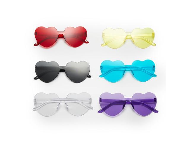 Click here for Zink 6PCS Colorful Heart Glasses - Six Pairs of Ri... prices