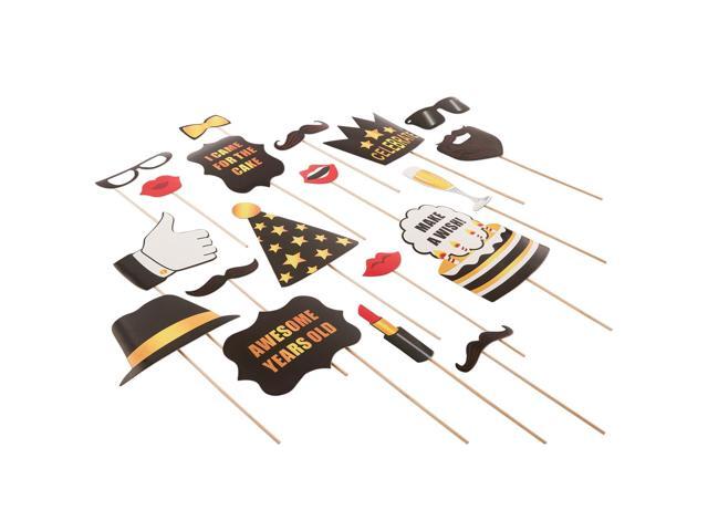 Click here for Zink 25PC Birthday Party Photo Booth Props - 25 Mu... prices