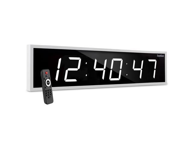 Ivation Large Digital Clock  72 Led Wall Clock with Alarms  Timer & More - White