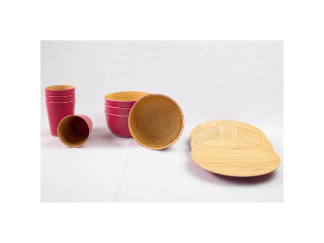 Click here for Melamine with Bamboo Dining Set Red prices