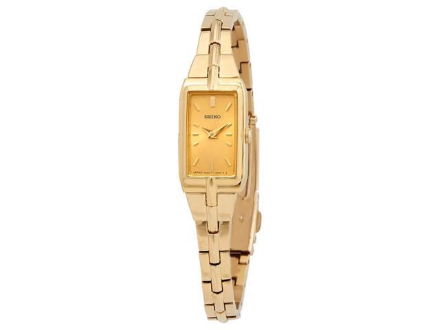 Seiko Womens Essential Gold-Tone Stainless Steel Bracelet Watch 15mm - Gold