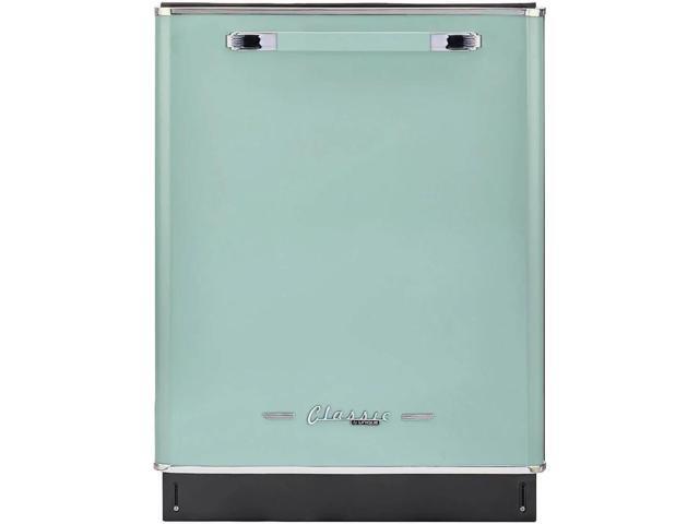 UNIQUE UGP24CRDWLG 45 dBA Summer Mint Green Classic Retro Top Control Built-In Dishwasher