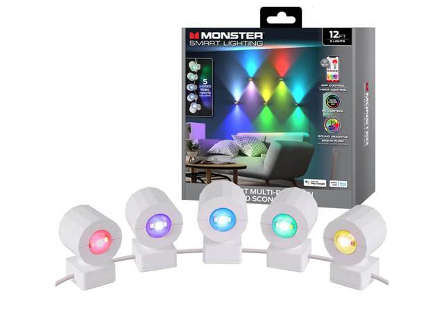 Monster Cable 12 Ft Two-Sided Multi-Position Indoor Sconce Smart Lights