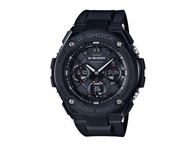 G-Shock Mens Analog-Digital Black Ip with Black Resin Strap G-Steel Watch 51x53mm GSTS100G-1B - Black