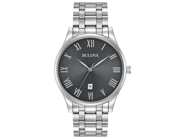 Bulova Mens Stainless Steel Bracelet Watch 40mm 96B261 - Silver