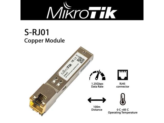 Click here for Mikrotik S-RJ01 SFP 1.25Gbps 10/100/1000 100m Conv... prices