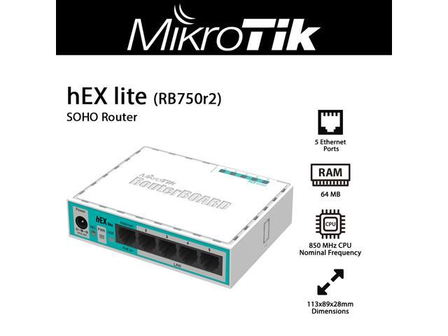 Click here for Mikrotik hEX lite RB750r2 SOHO 5 port Ethernet Rou... prices