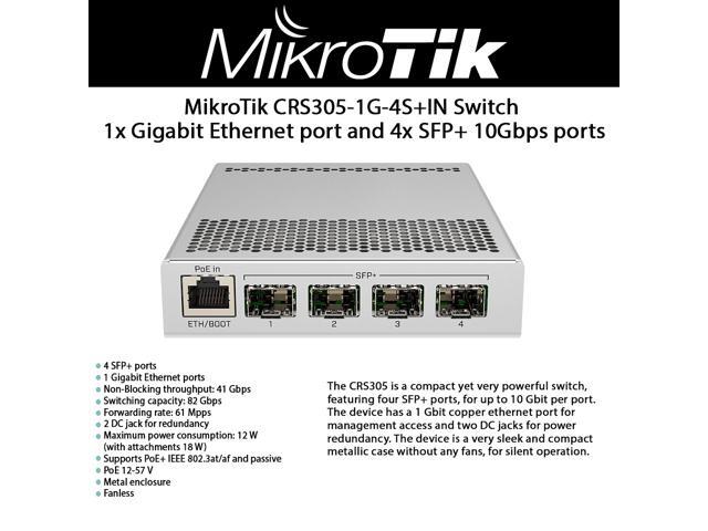 Click here for Mikrotik CRS305-1G-4S+IN Switch with 4 SFP+ 10Gbps... prices