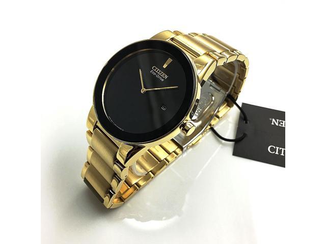 Citizen Eco-Drive Mens Axiom Date Gold Tone Bracelet Watch AU1062-56E