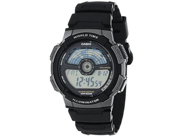 Click here for Mens Casio Digital World Time Black Resin Sport Wa... prices