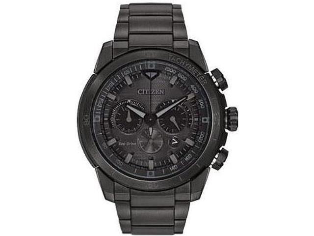 Mens Black Citizen Eco-Drive Ecosphere Chronograph Watch CA4184-81E