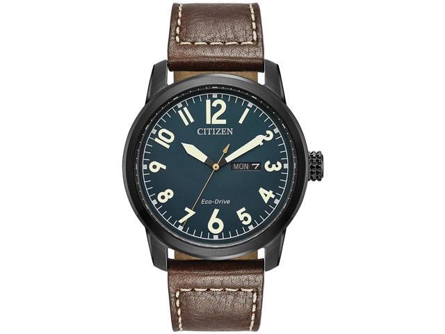 Click here for Mens Citizen Chandler Dark Brown Leather Band Watc... prices