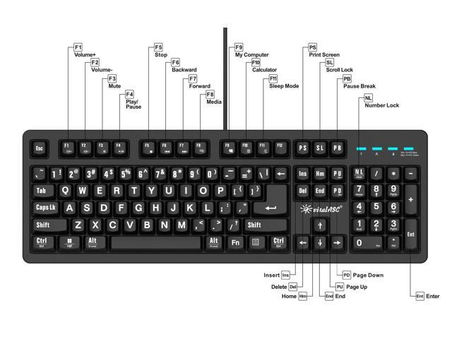 Click here for vitalASC 104-Key Large Print Keyboard for Windows... prices
