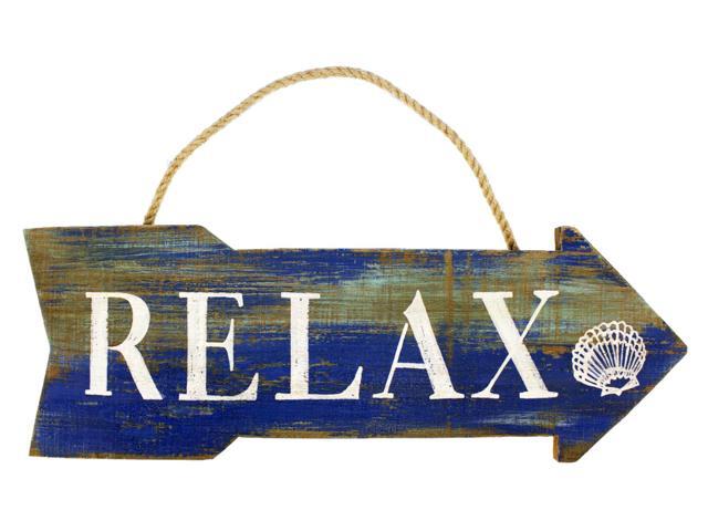 Click here for Beachcombers Relax Directional Wood Arrow Blue Wal... prices