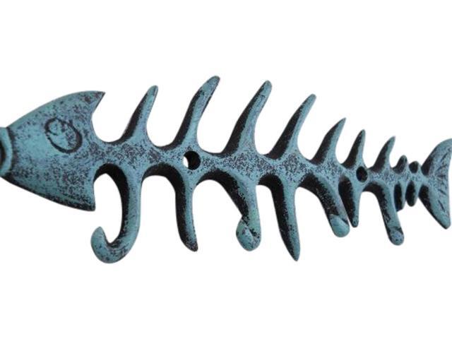 Click here for Nautical Coastal Fish Bones Cast Iron Wall Hook Pe... prices