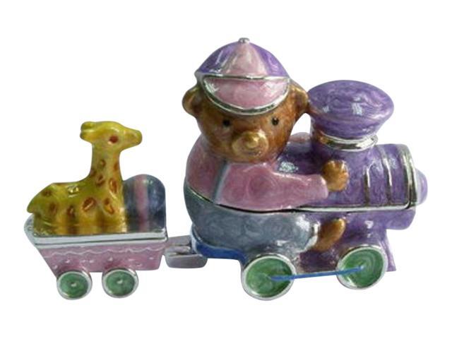 Click here for Pewter Baby Bear Train Engineer with Giraffe Car T... prices