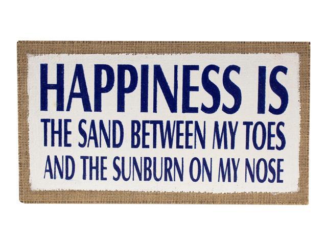 Click here for Happiness is Sand Between My Toes Burlap Wood 14 I... prices