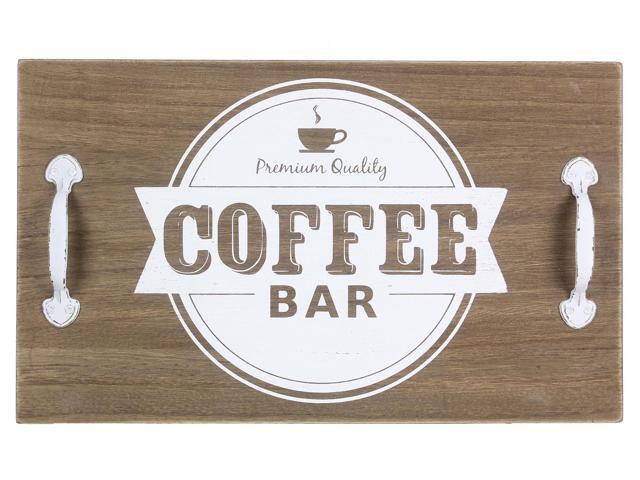 Click here for Premium Coffee Wood Tray With Metal Handles or Wal... prices