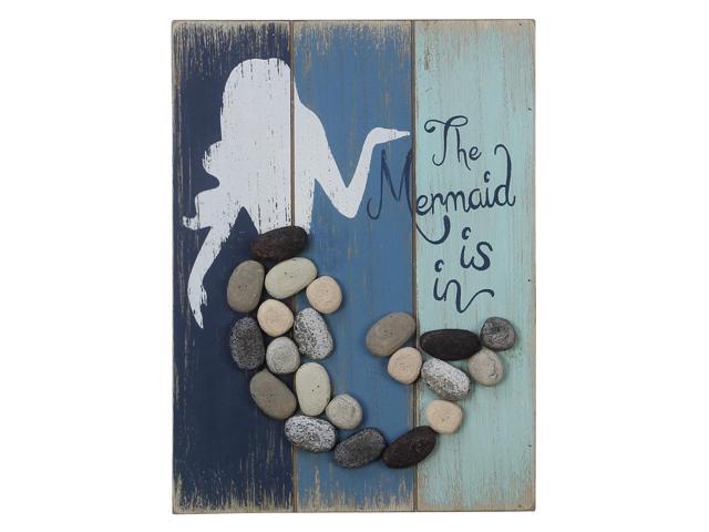 Click here for The Mermaid Is In Wood and Pebble Stones Wall Sign... prices