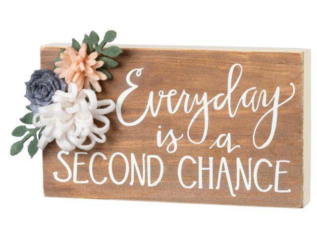Click here for Everyday is a Second Chance Block Sign 7 Inches prices