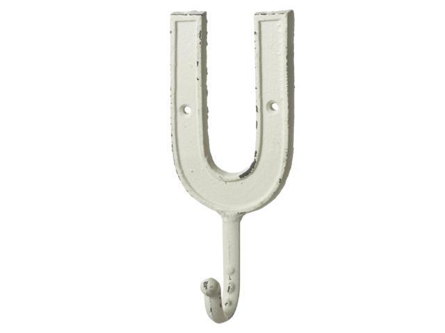 Click here for Monogram Letter U Single Wall Hook Painted Cast Ir... prices