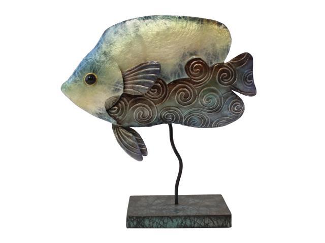 Click here for Tropical Blue and White Fish Capiz Shell Table Fig... prices