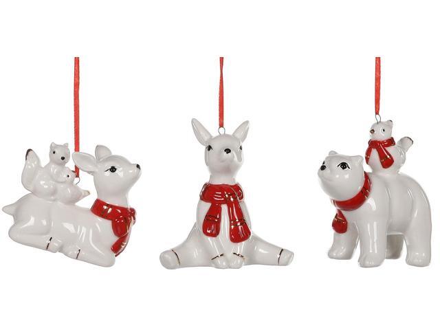 Click here for Whimsical Red and White Deer Bear and Squirrels Ho... prices