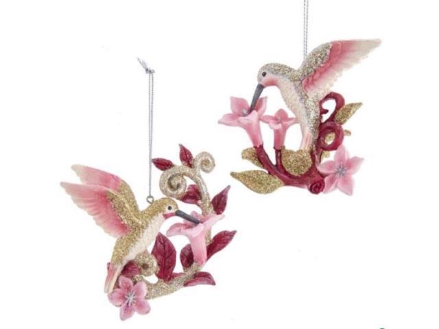 Click here for Glittery Silver Gold and Pink Hummingbirds on Flow... prices