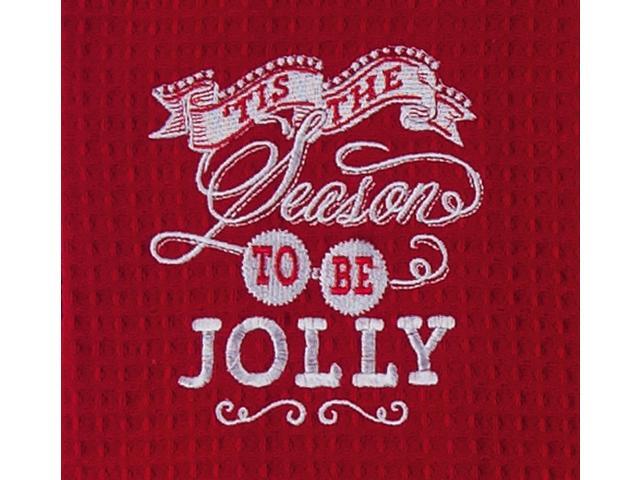 Click here for Tis the Season to Be Jolly Embroidered Waffle Weav... prices