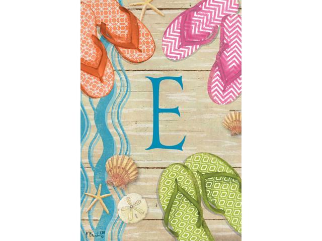 Click here for Flip Flops on Ocean Boardwalk Monogram E Double Si... prices