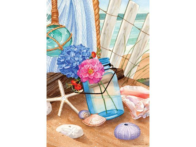 Click here for Beach Treasures Glass Buoy Starfish Shells 12 X 18... prices