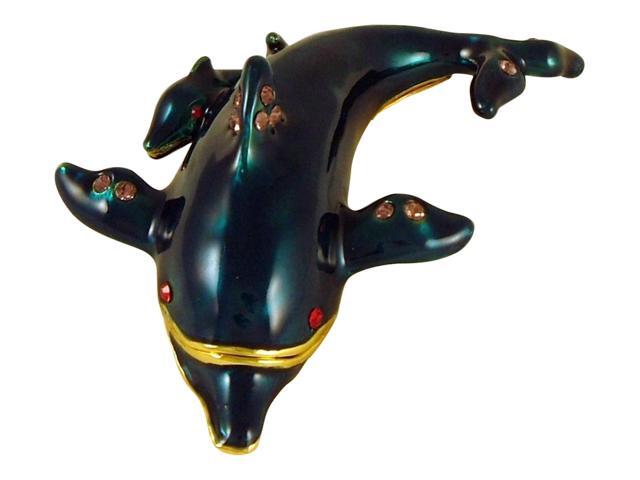 Click here for Ocean Marine Dolphin Mom and Baby Jeweled Enameled... prices