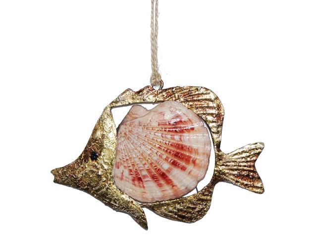 Click here for Scallop Shell Golden Fish Christmas Holiday Orname... prices