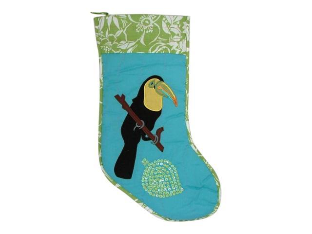 Click here for Black Toucan Bird on Teal Blue Tropical Holiday Ch... prices