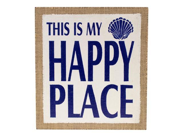 Click here for This Is My Happy Place Seashell Burlap on Wood 11... prices