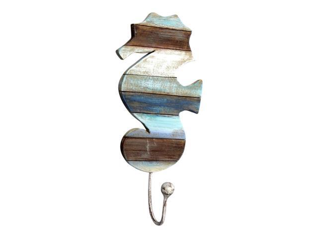 Click here for Coastal Seahorse Single Hook Wall Hanger Hand Carv... prices