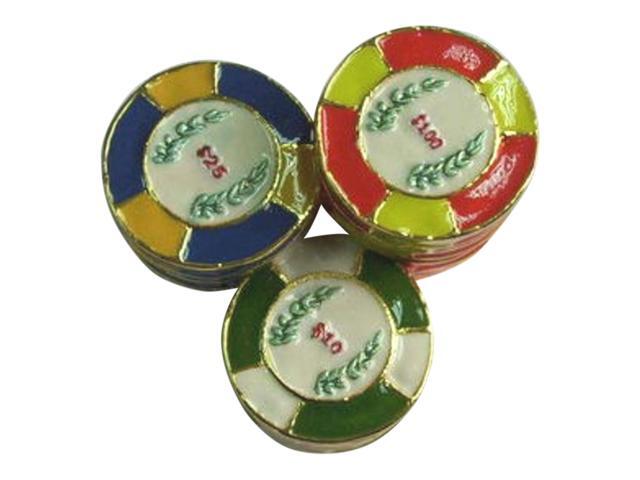 Click here for Stack of Gamblers Poker Chips Enameled Hinged Pewt... prices
