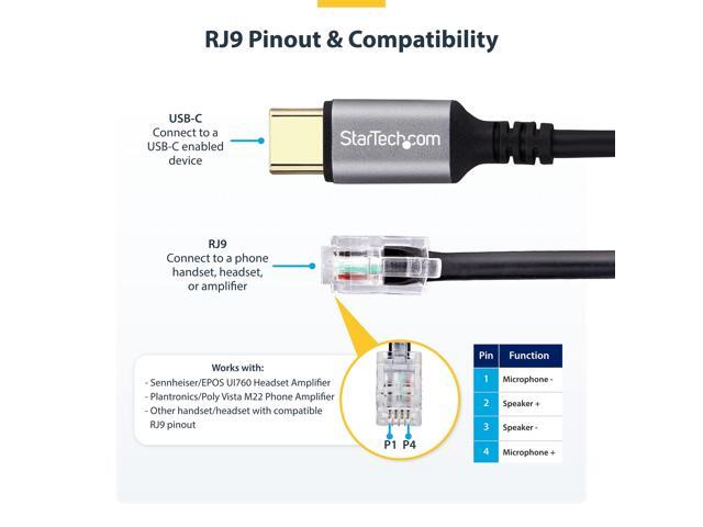 Click here for StarTech USB-C to RJ9 Adapter for Office Phone Han... prices
