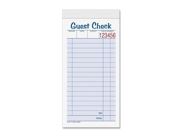 Click here for Tops Guest Check Book prices