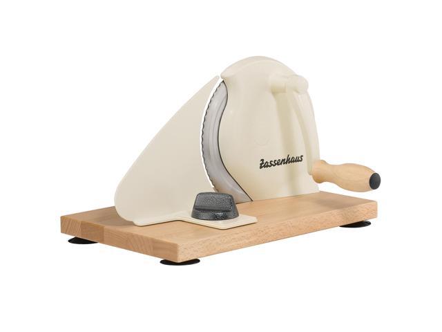 Zassenhaus Manual Bread Slicer  Hand Crank Home Bread Slicer  11.75 x 8  Cream