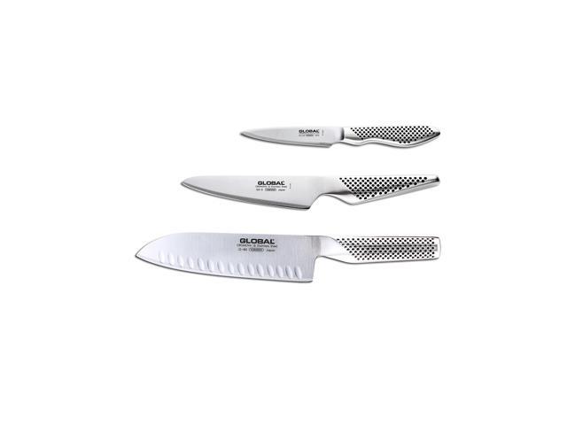 Click here for Global 3 Piece Knife Set with Santoku - Hollow Gro... prices