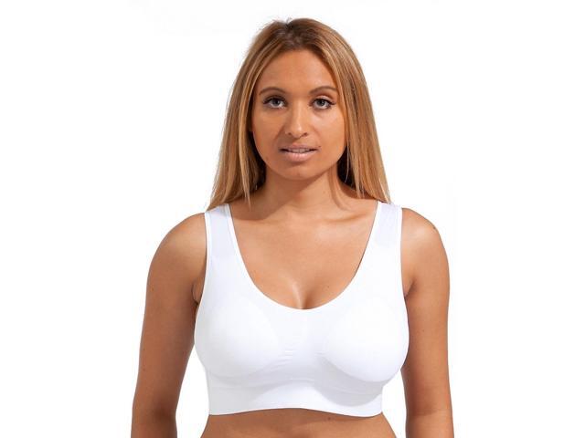 Click here for Ahh Bra - Womens Seamless Leisure Bra (White  1X)... prices