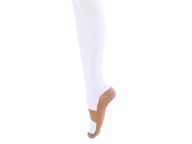 Click here for Miracle Copper Compression Socks - White  Small/Me... prices