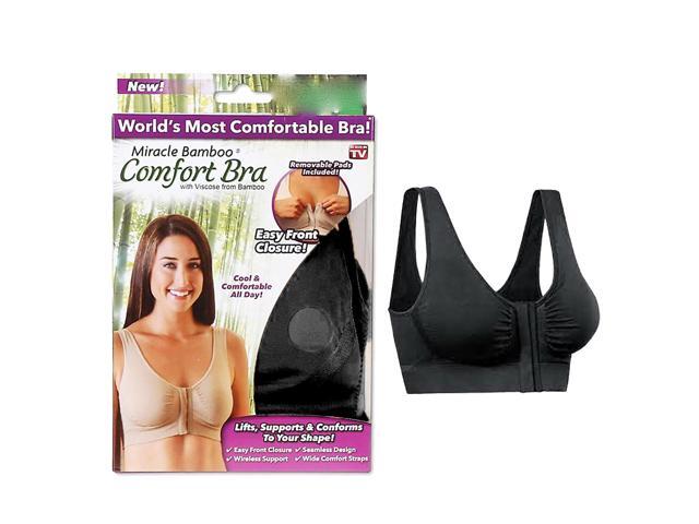 Click here for Miracle Bamboo Comfort Bra - Black - XL (Bust 40-4... prices