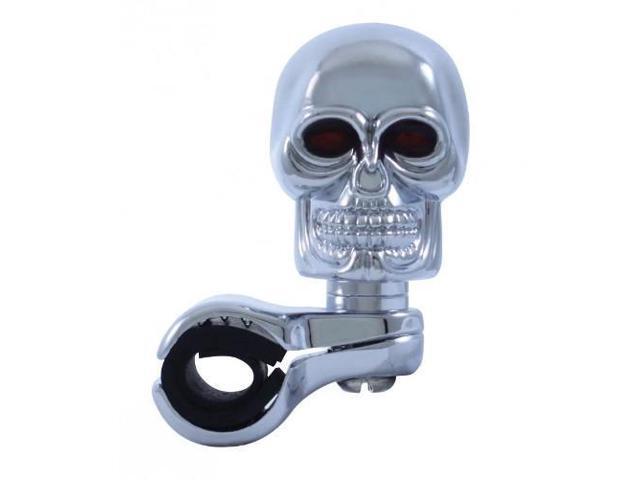 Click here for Chrome Die Cast Skull Steering Wheel Spinner Suici... prices