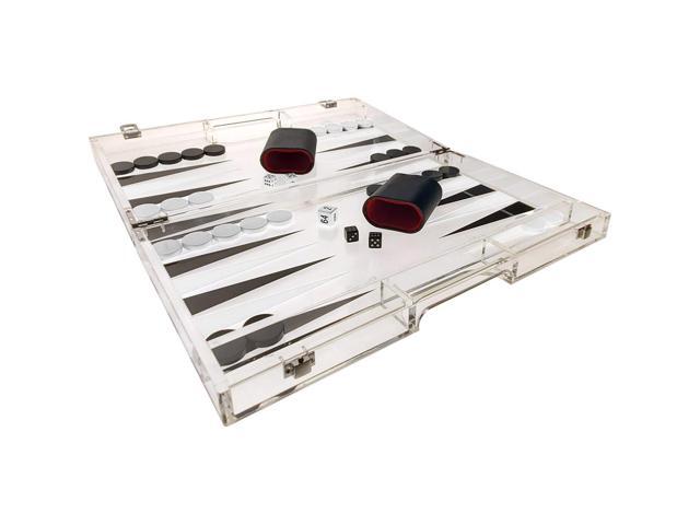 Click here for OnDisplay Luxe Acrylic Backgammon Set (Black/White... prices