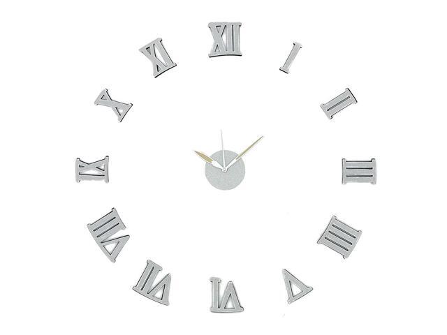 Click here for Modern Home Self Adhesive DIY 3D Wall Clock - Silv... prices
